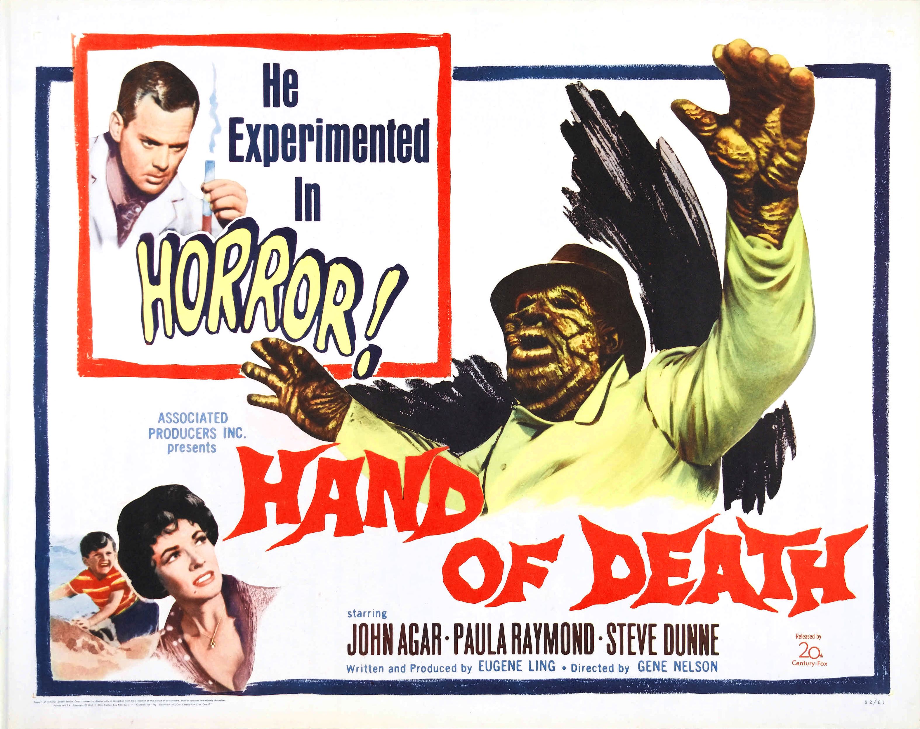 HAND OF DEATH (1962) Reviews of John Agar monster movie - MOVIES & MANIA